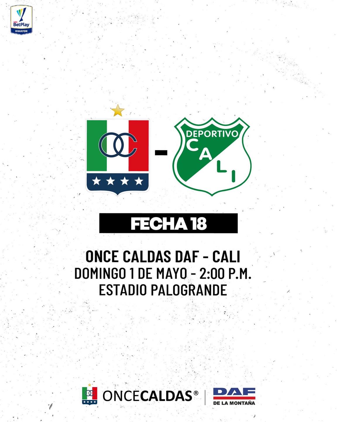 Boletas para el juego con Cali - Once Caldas DAF